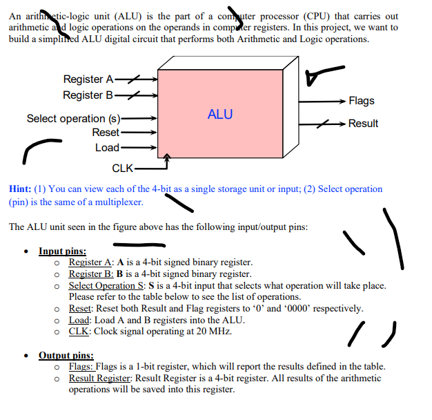 Solved An ariths etic-logic unit (ALU) is the part of a | Chegg.com