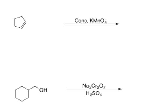 Solved Conc. KMnO4 OH | Na2Cr207 H2SO4 애 | Chegg.com
