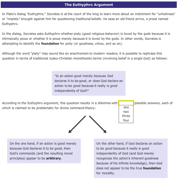 Solved The Euthyphro Argument In Plato's dialog "Euthyphro," | Chegg.com