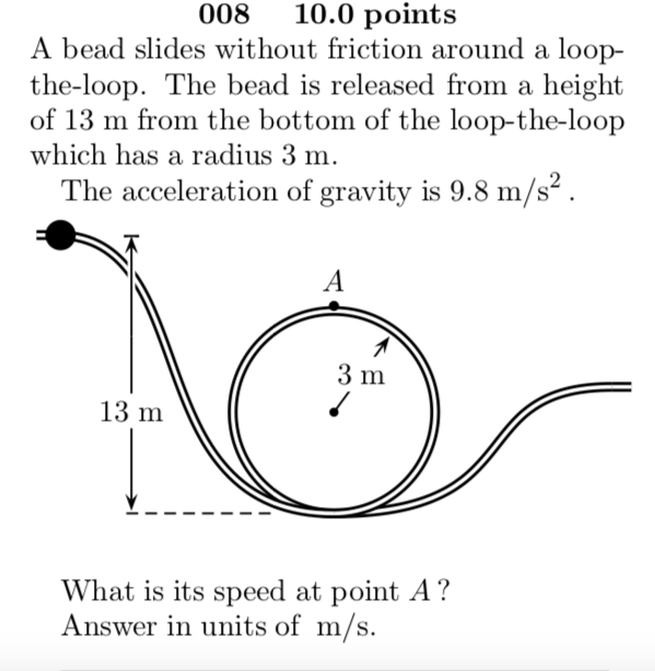 Solved 008 10.0 points A bead slides without friction around | Chegg.com