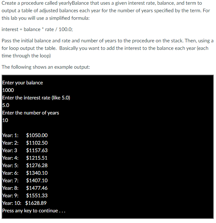 Solved This is using assembly language. Create a procedure | Chegg.com