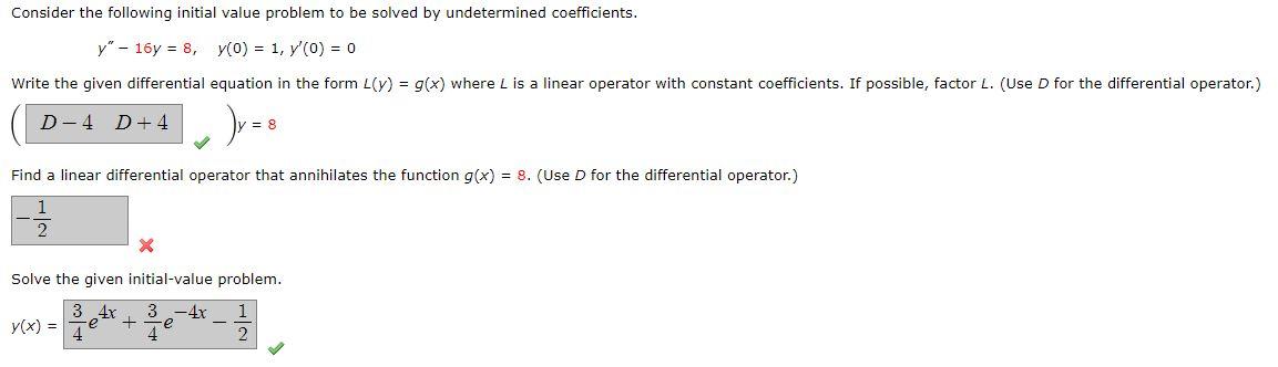 Solved Consider the following initial value problem to be | Chegg.com