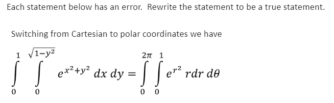 Solved Each statement below has an error. Rewrite the | Chegg.com
