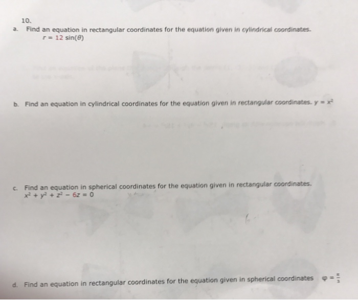 Solved Find an equation in rectangular coordinates for the | Chegg.com