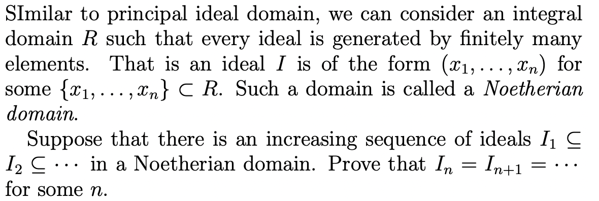 Solved SImilar to principal ideal domain, we can consider an | Chegg.com