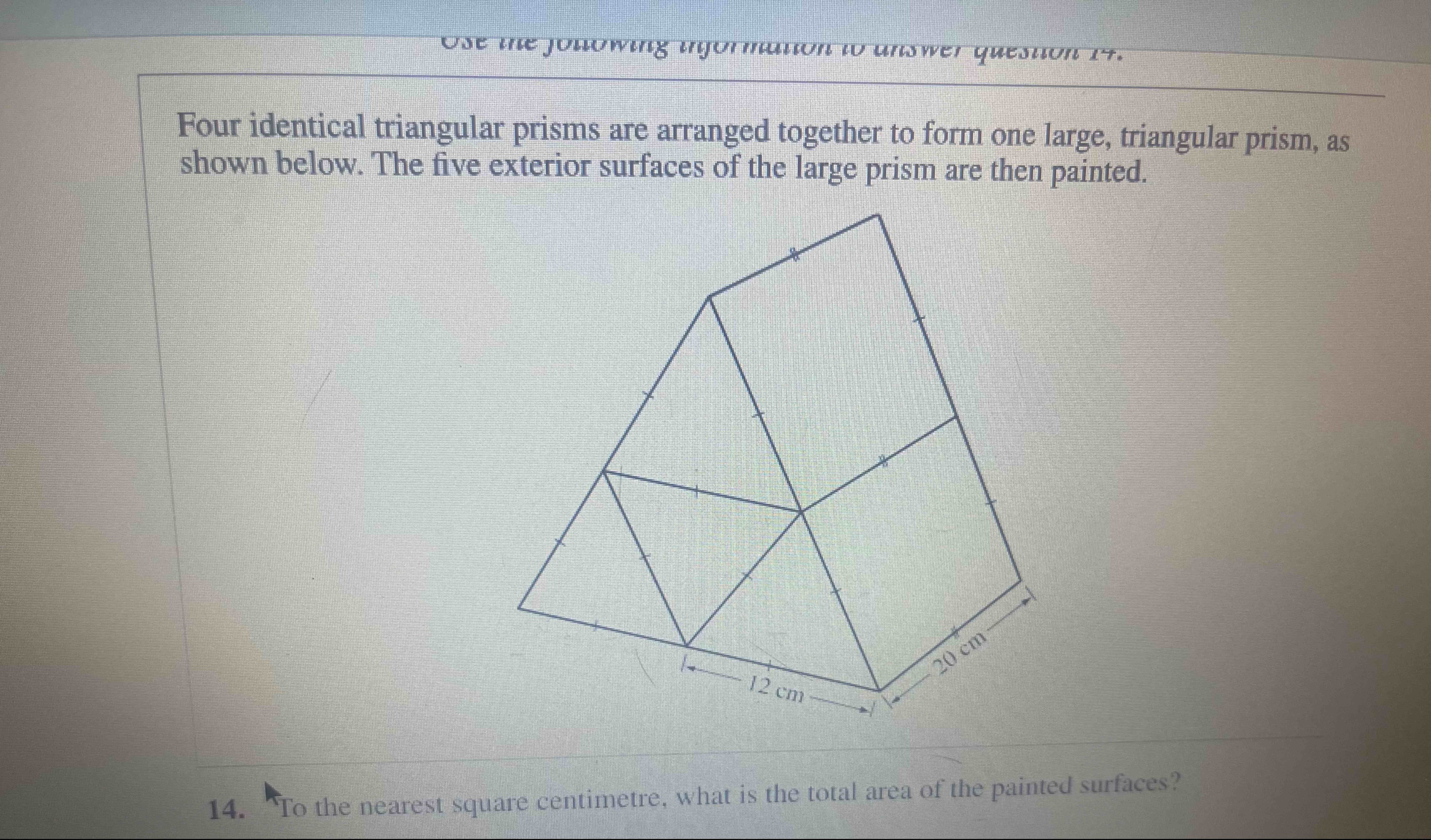 Solved Four identical triangular prisms are arranged | Chegg.com