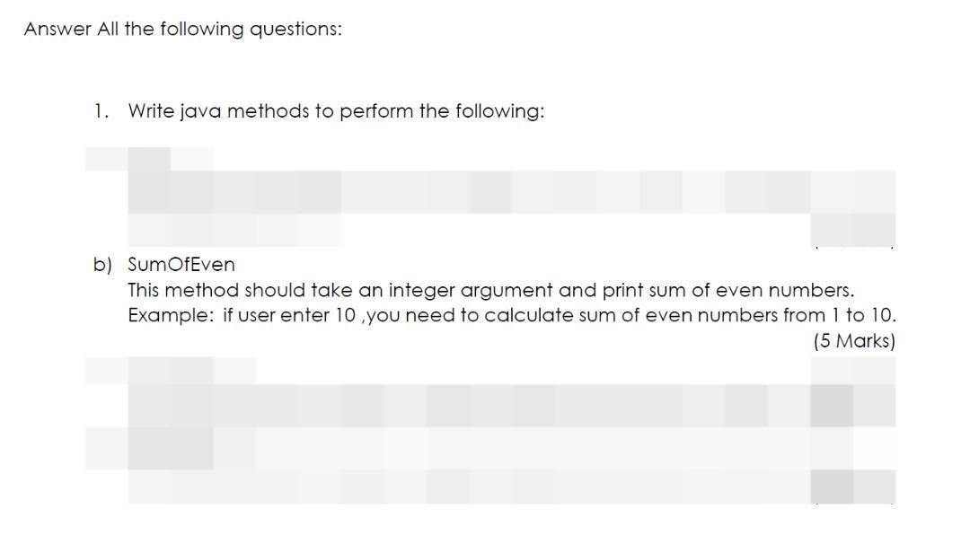 Solved Answer All the following questions: 1. Write java | Chegg.com