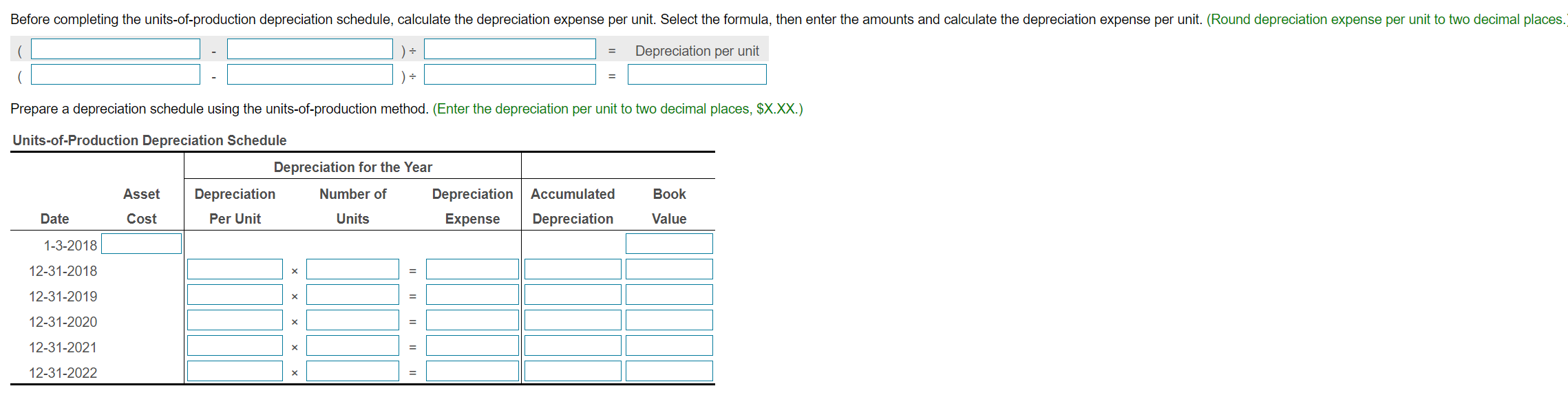 Solved Requirements X 1. Prepare a depreciation schedule for | Chegg.com