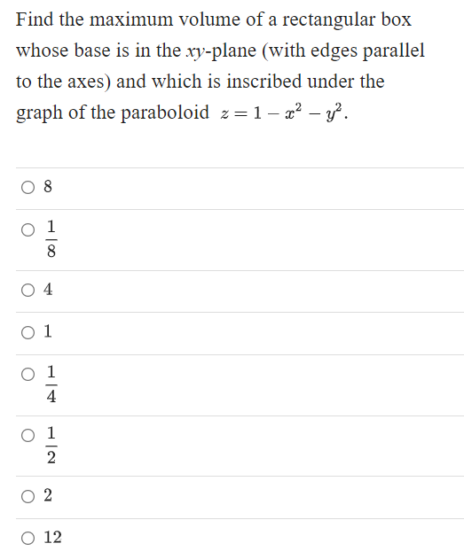 Solved Find the maximum volume of a rectangular box whose | Chegg.com