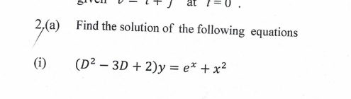 Solved (a) Find the solution of the following equations \\[ | Chegg.com