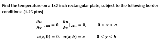 Solved Find the temperature on a 1x2-inch rectangular | Chegg.com