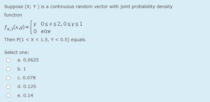 Solved Suppose (X; Y ) is a continuous random vector with | Chegg.com