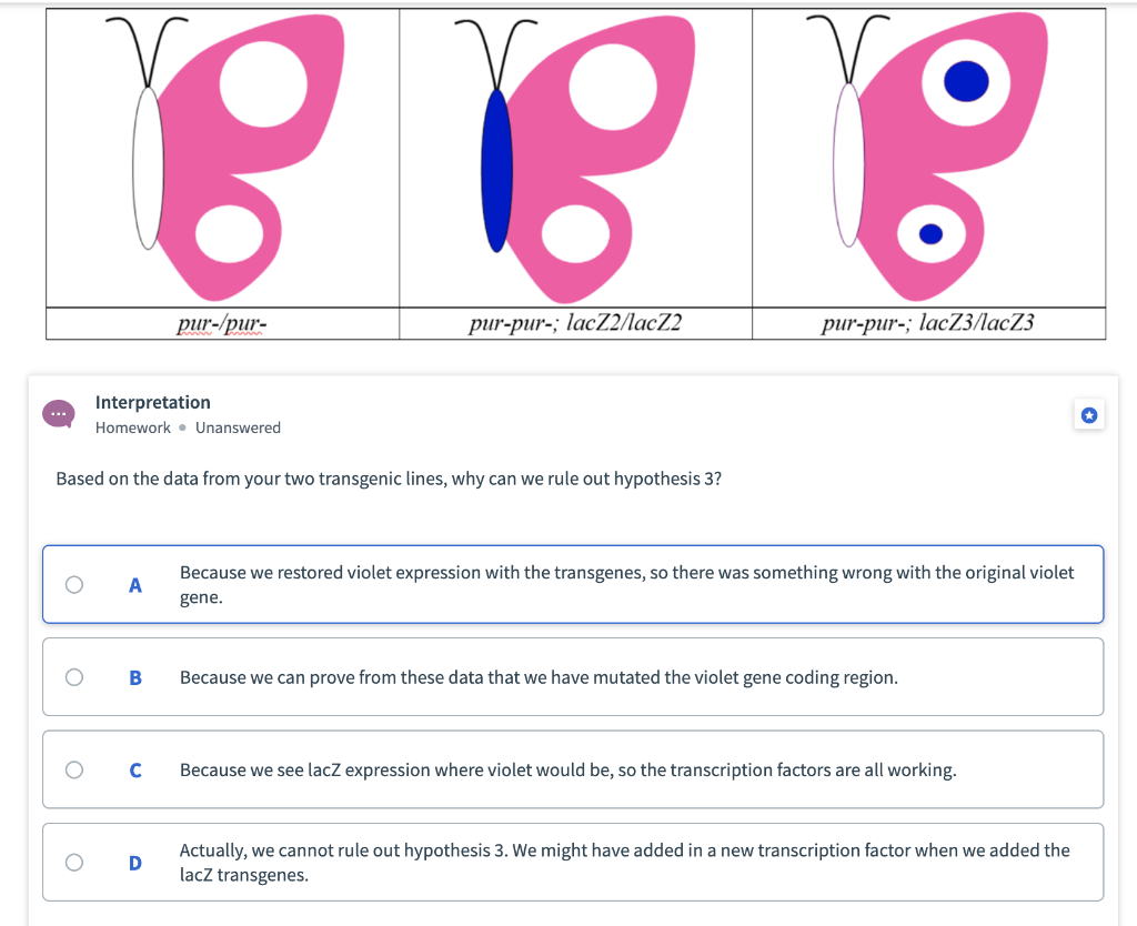 Solved In a fanciful species of butterfly, pigmentation | Chegg.com