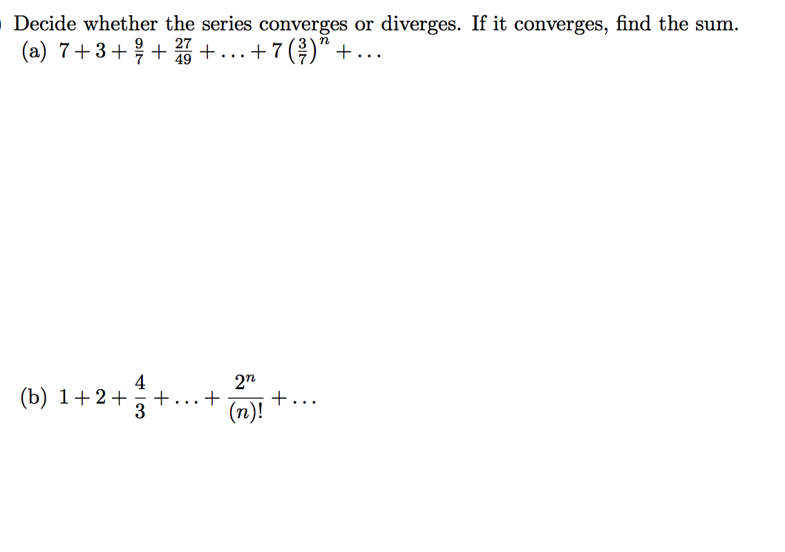 Solved - Decide whether the series converges or diverges. If | Chegg.com