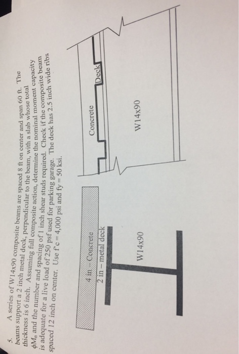 A series of W14x90 composite beams are spaced 8 | Chegg.com