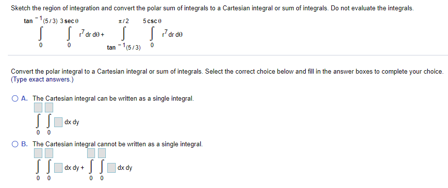 Solved 1/2 Sketch the region of integration and convert the | Chegg.com