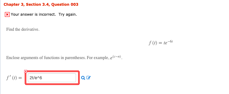 Solved Chapter 3, Section 3.4, Question 012 | Your answer is | Chegg.com