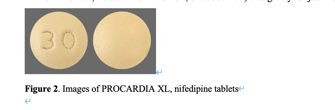 Solved PROCARDIA XL, nifedipine tablets (Figure 2) is | Chegg.com