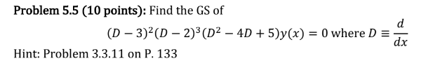 Solved Problem 5.5 (10 points): Find the GS of | Chegg.com