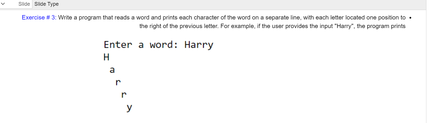 Solved Slide Slide Type Exercise 3 Write A Program That 8841