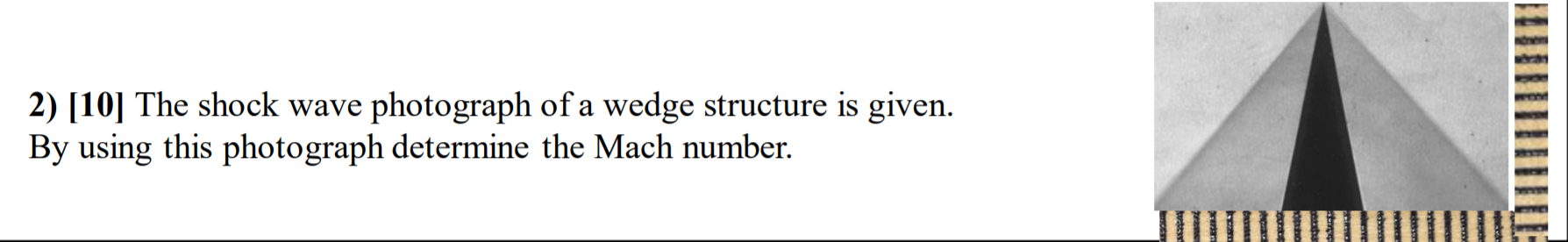 Solved 2) [10] The shock wave photograph of a wedge | Chegg.com