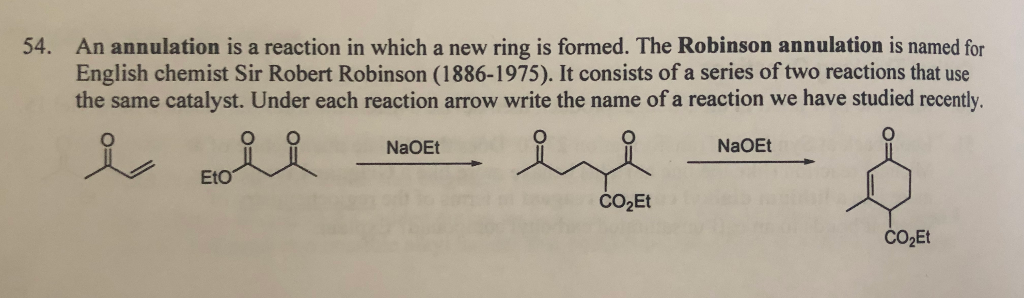 Solved An annulation is a reaction in which a new ring is | Chegg.com