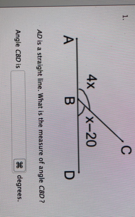 Solved 1. ????-20 AD is a straight line. What is the measure | Chegg.com