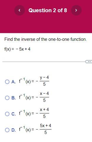 Solved Find the inverse of the one-to-one function. | Chegg.com