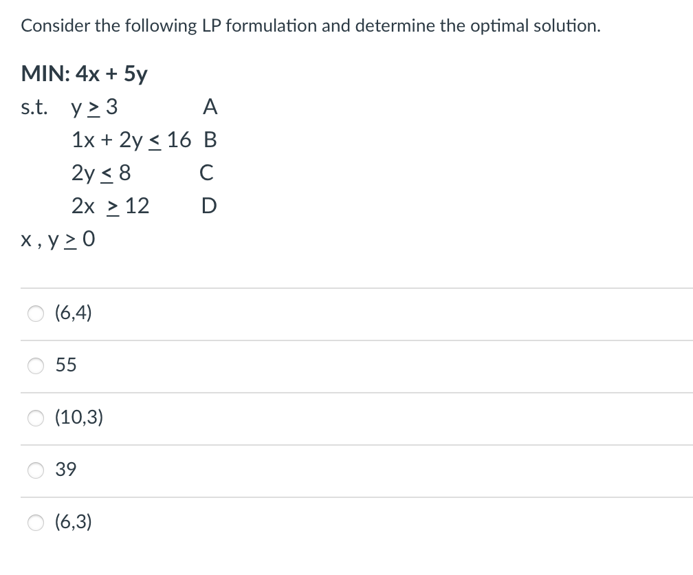Solved Consider the following LP formulation and determine | Chegg.com