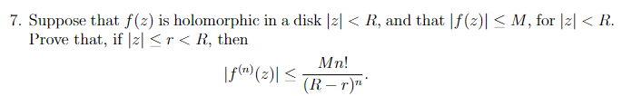 Solved Suppose that f(z) ﻿is holomorphic in a disk | Chegg.com