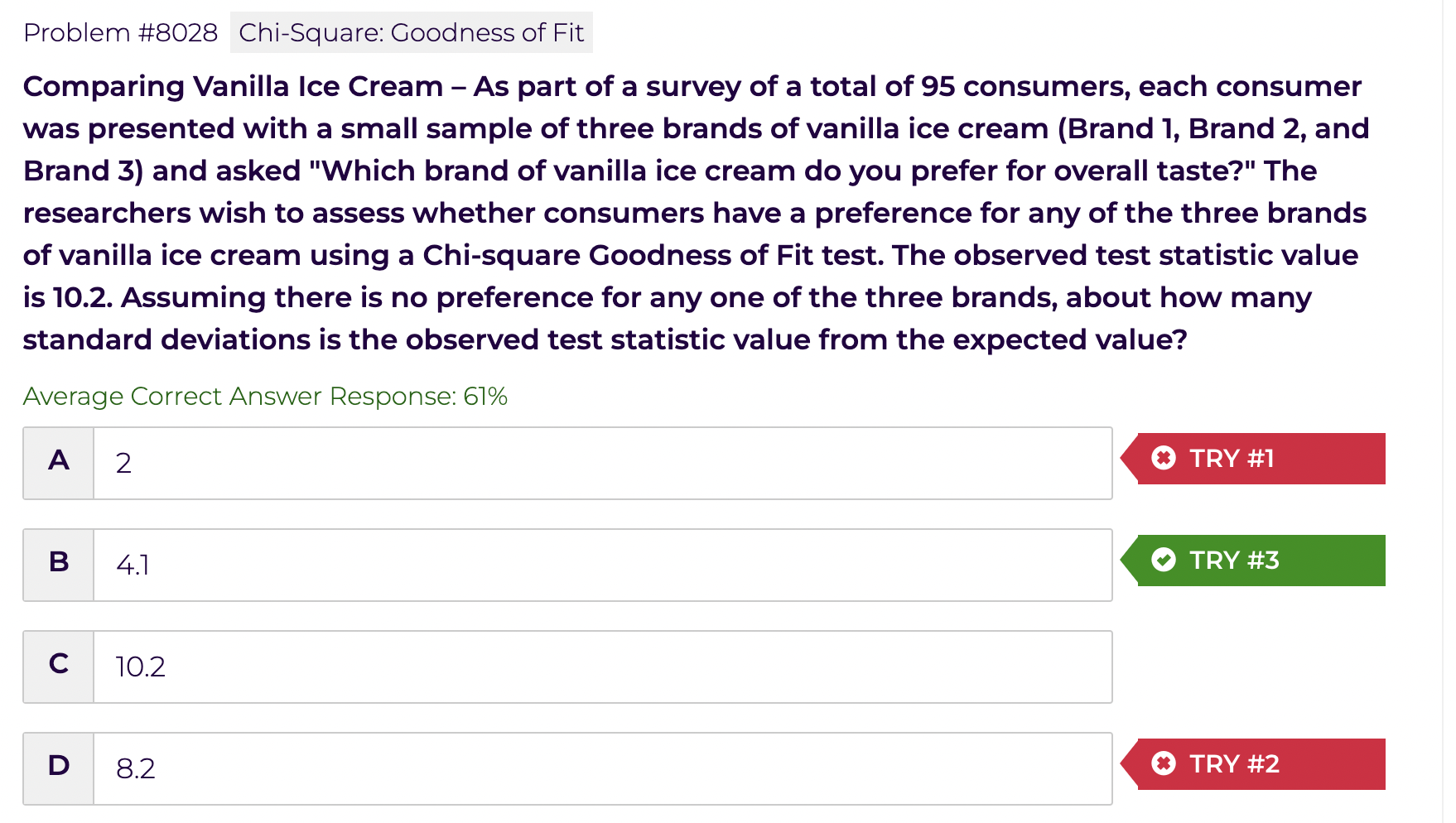 Solved Comparing Vanilla Ice Cream - As part of a survey of | Chegg.com