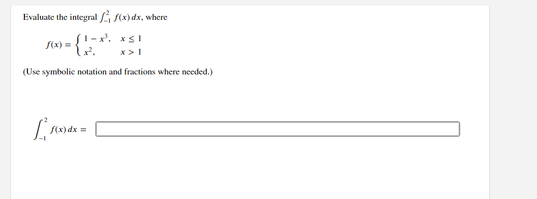 Solved Evaluate the integral ∫-12f(x)dx, | Chegg.com
