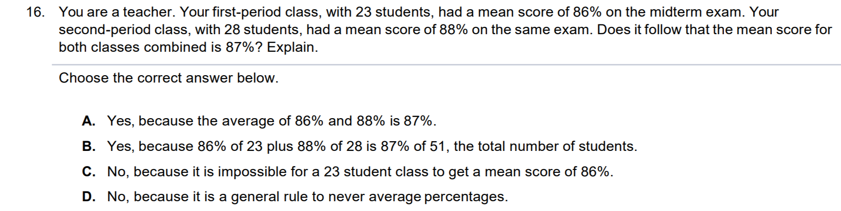 Solved 6. You are a teacher. Your first-period class, with | Chegg.com
