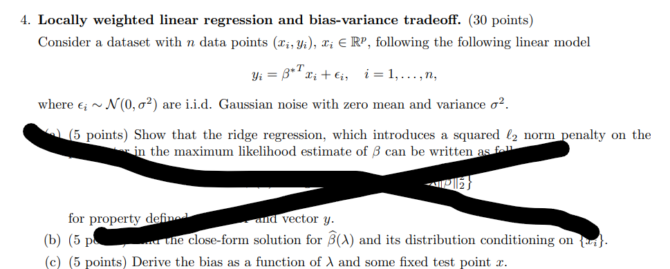 Solved Derive the bias as a function of λ and some fixed | Chegg.com