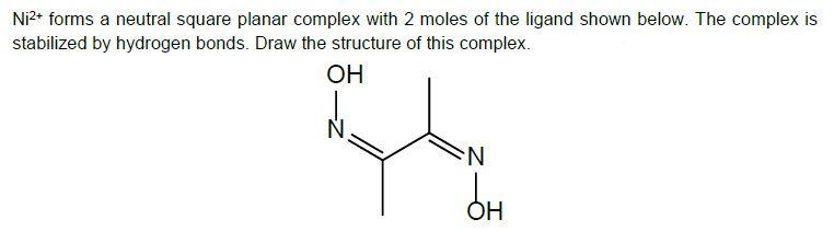 Solved Ni²+ forms a neutral square planar complex with 2 | Chegg.com