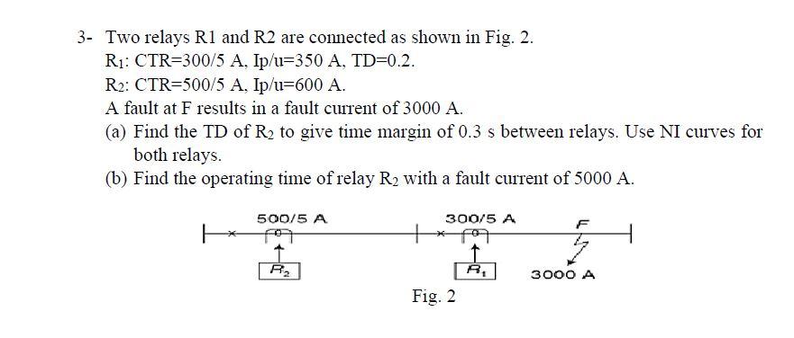 Solved 3- Two relays R1 and R2 are connected as shown in | Chegg.com