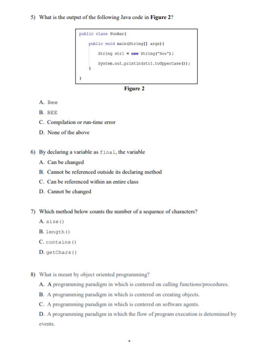 Solved 5) What is the output of the following Java code in | Chegg.com