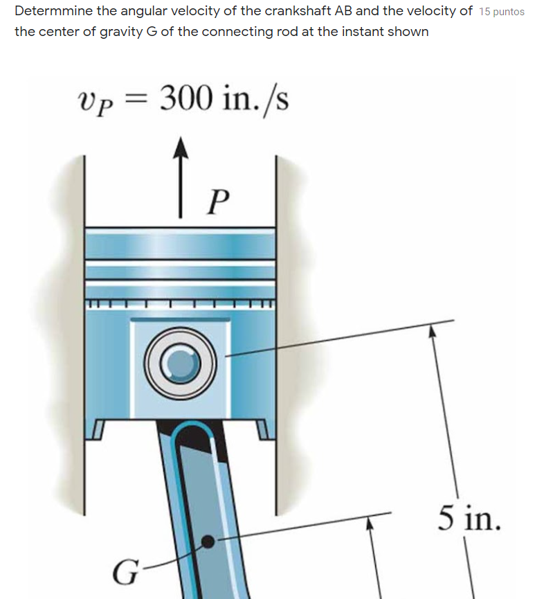 Solved Determmine the angular velocity of the crankshaft AB | Chegg.com