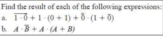 Solved Find the result of each of the following expressions: | Chegg.com