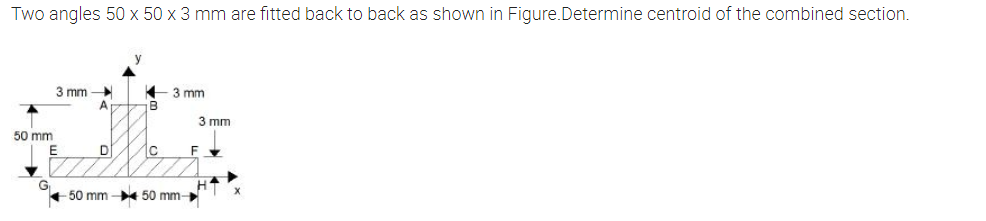 Solved Two angles 50 x 50 x 3 mm are fitted back to back as | Chegg.com