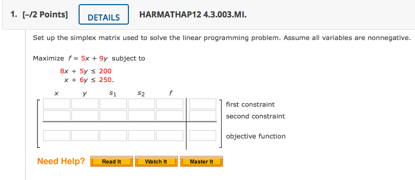 Solved 1. [-12 Points] DETAILS HARMATHAP12 4.3.003.MI. Set | Chegg.com