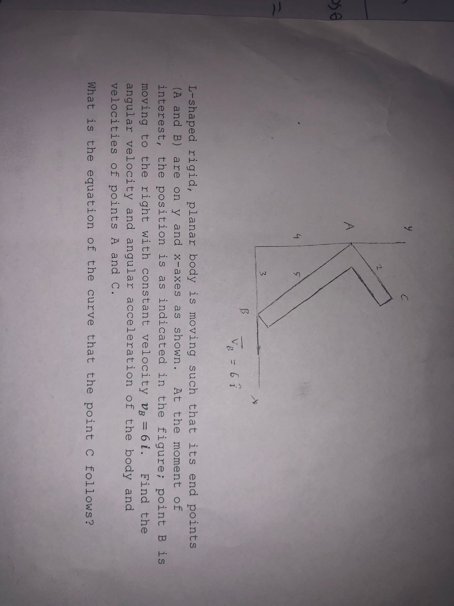 L-shaped rigid, planar body is moving such that its | Chegg.com