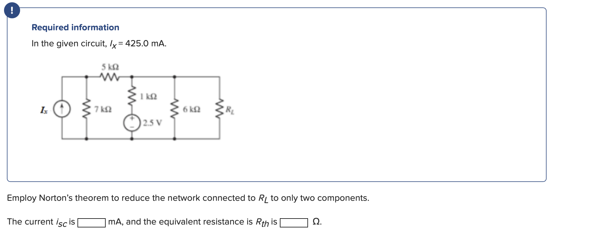 Solved Required informationIn the given circuit, | Chegg.com