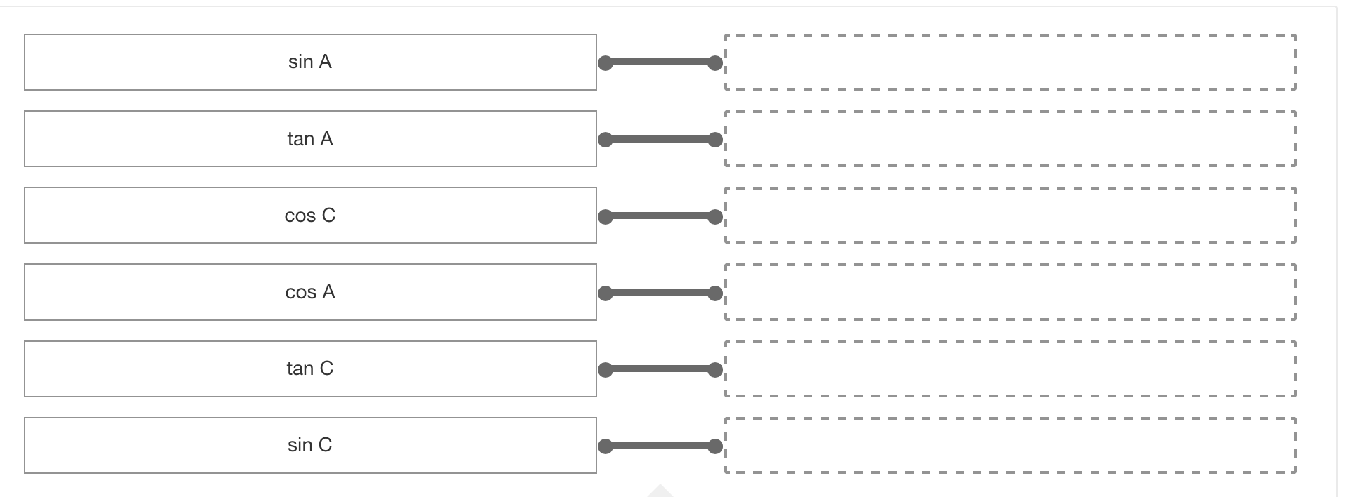 Solved Match The Ratio With The Correct Trigonometric