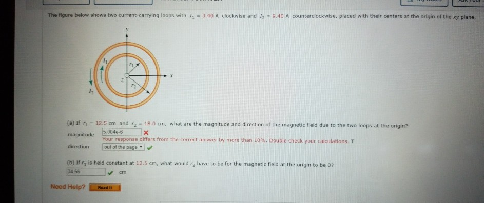 Solved The figure below shows two current carrying loops | Chegg.com