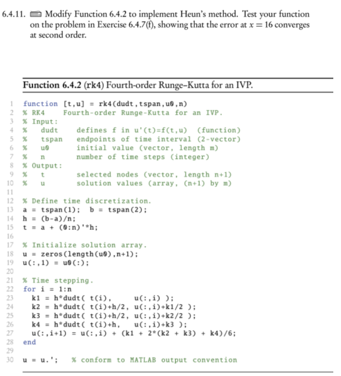 6411 Modify Function 642 To Implement Heuns 7521