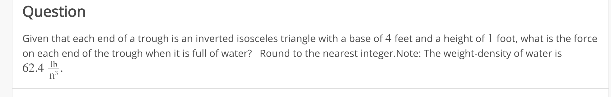 Solved Given that each end of a trough is an inverted | Chegg.com