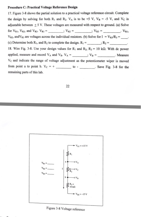 Solved Procedure C: Practical Voltage Reference Design 17. | Chegg.com