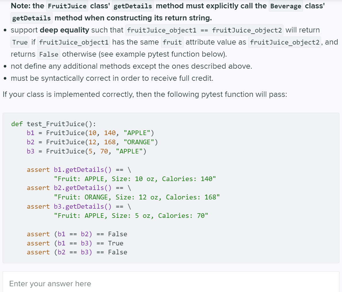 Solved Assume we have the following class definition of a | Chegg.com