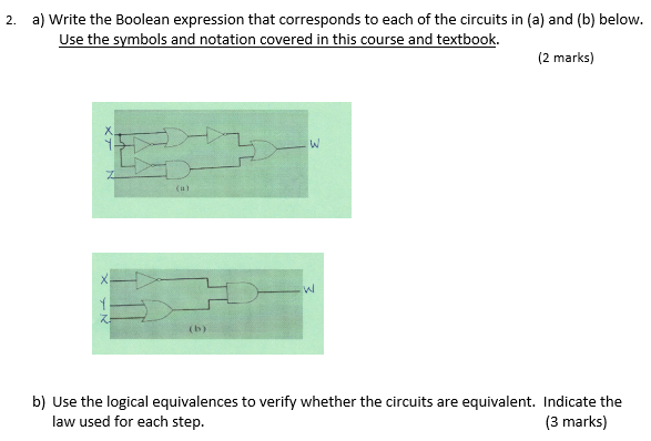 Solved 2. a) Write the Boolean expression that corresponds | Chegg.com